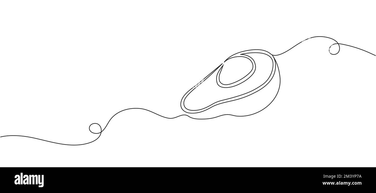 Continuous line of avocado on white background. Vector illustration ...
