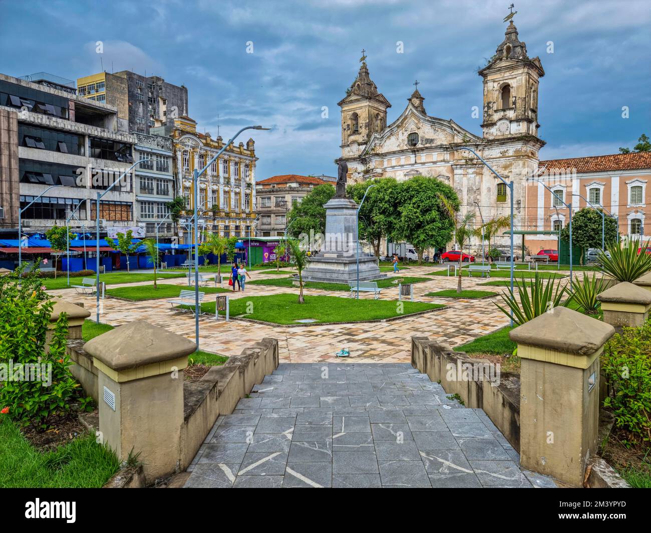 Our Senhora das Merces chruch, on Merces square, Belem, Brazil Stock ...