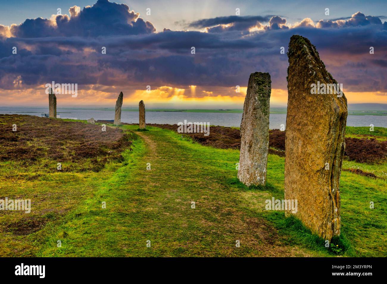 Unesco world heritage sight the stone circle, Ring of Brodgar, Orkney ...
