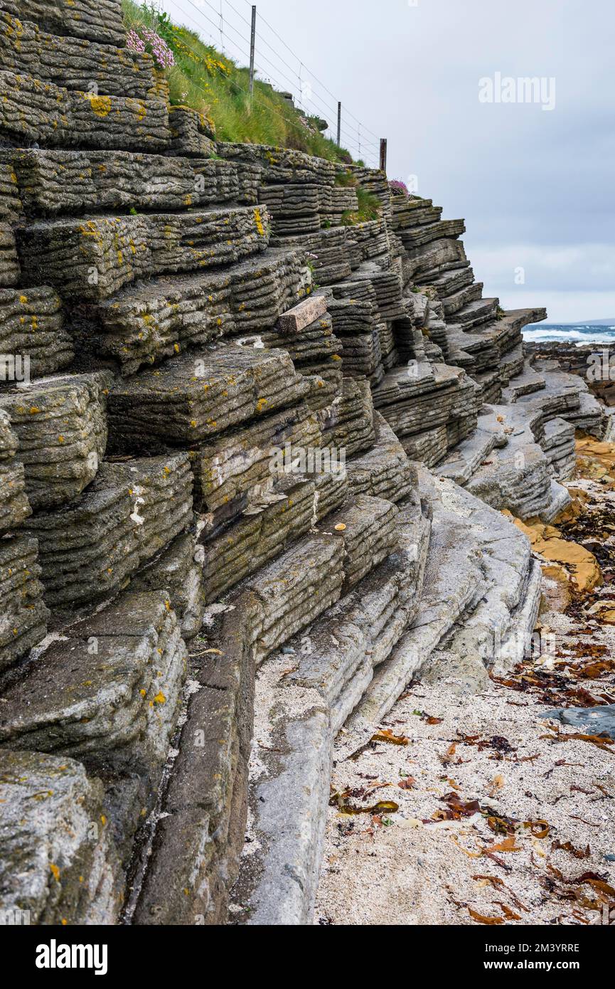 Rock formation on the Brough of Birsay, Orkney Islands, United Kingdom ...