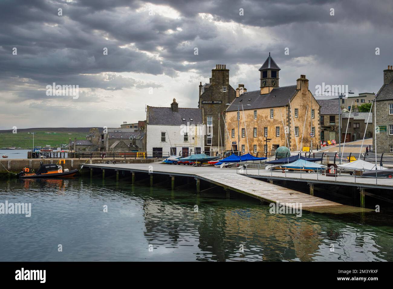 Seafront of Lerwick, capital, of Shetland islands, United Kingdom Stock ...