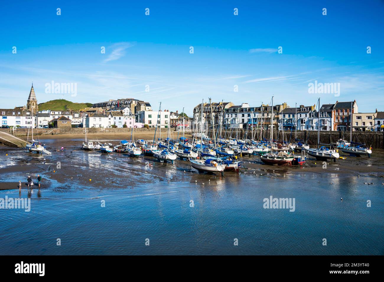 Boat harbour of Iifracombe, North Devon, England, United Kingdom Stock ...