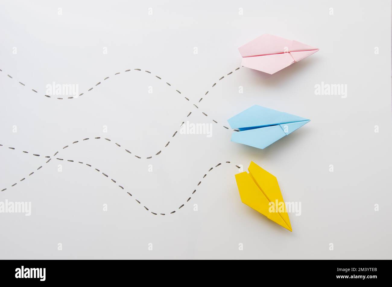 Cute minimalist paper planes top view Stock Photo - Alamy