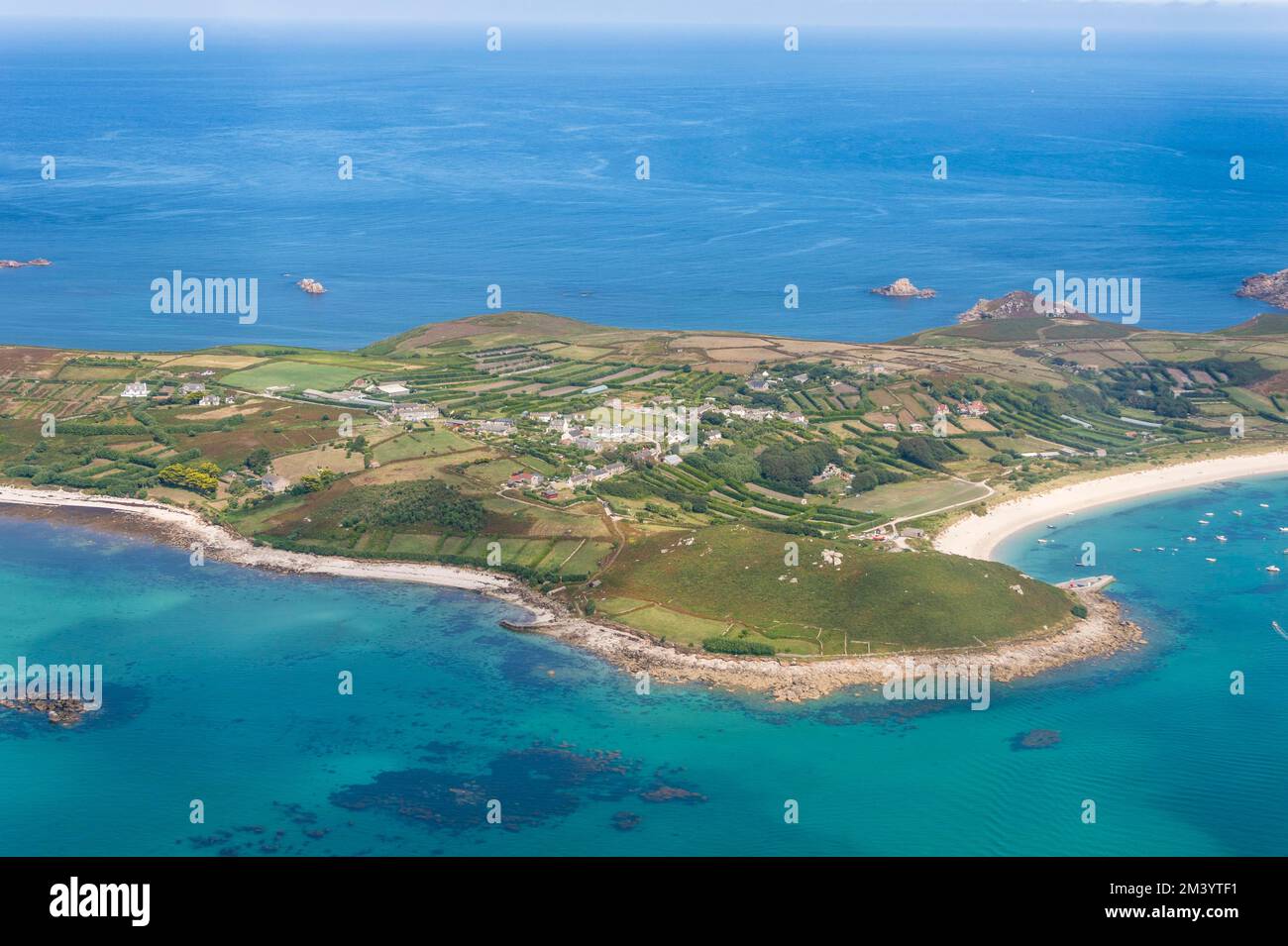 Aerial of the Isles of Scilly, England, United Kingdom Stock Photo - Alamy