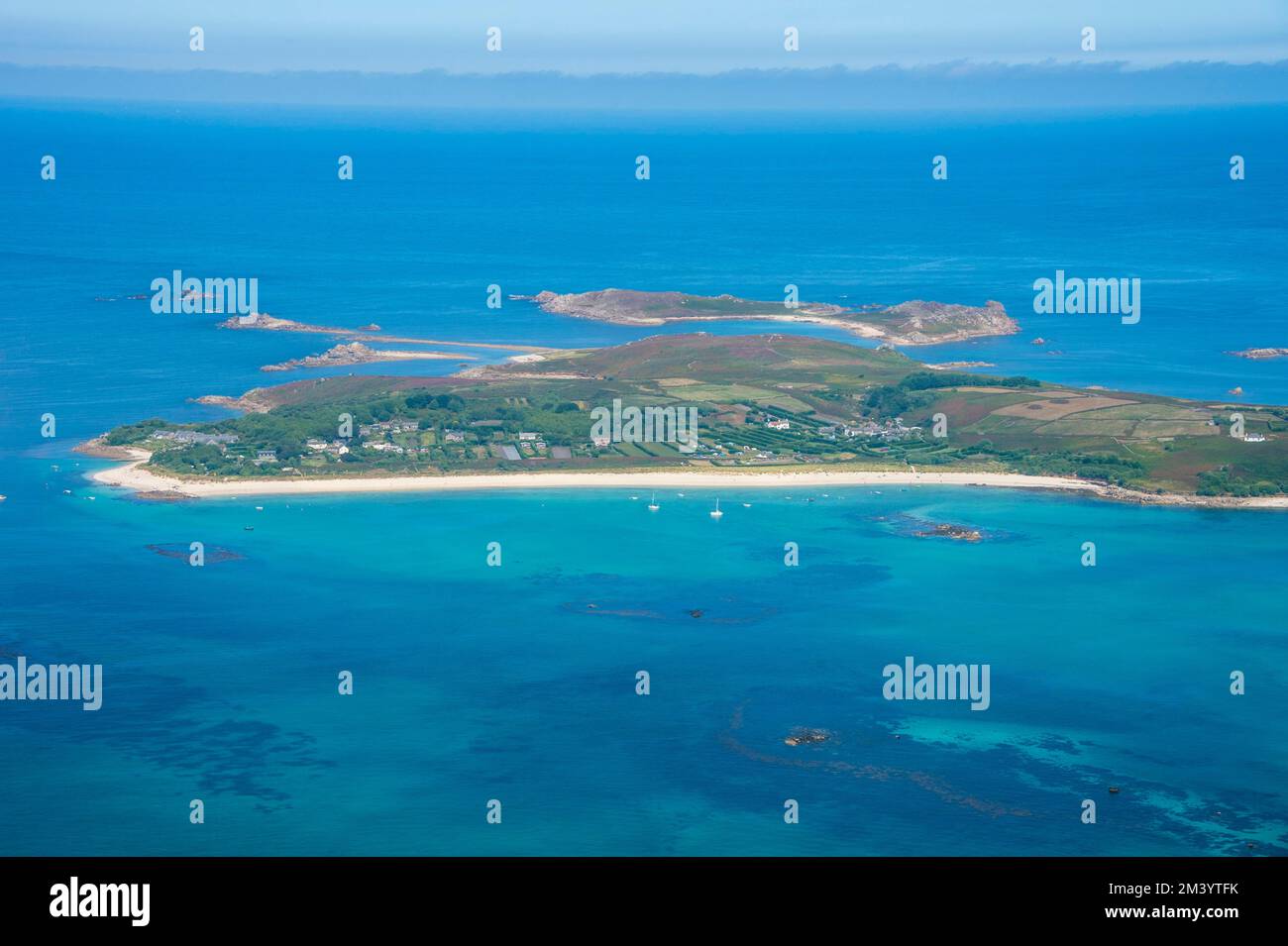 Aerial of the Isles of Scilly, England, United Kingdom Stock Photo - Alamy