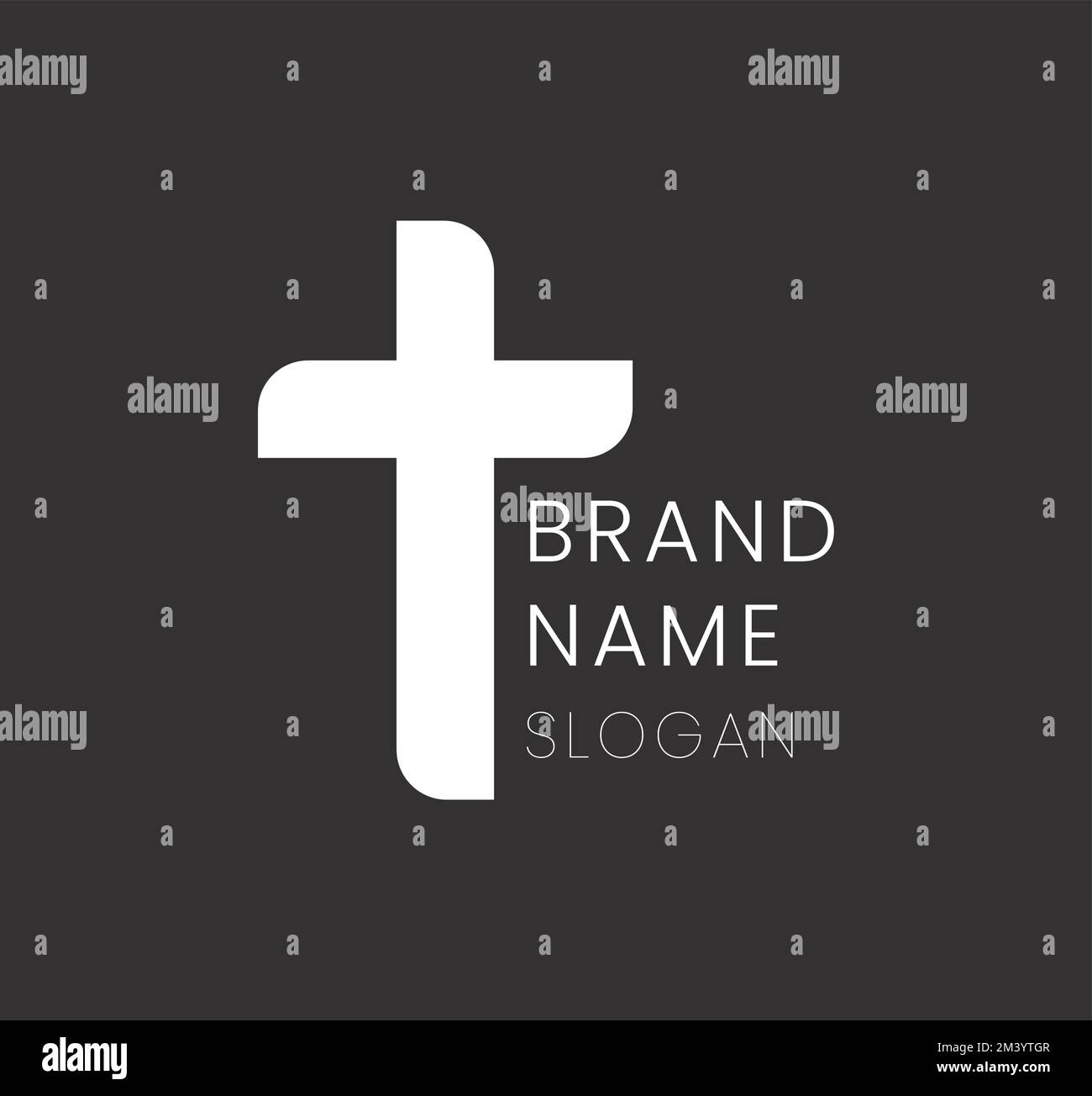 A vector design of a minimalistic cross logo with space for the brand ...