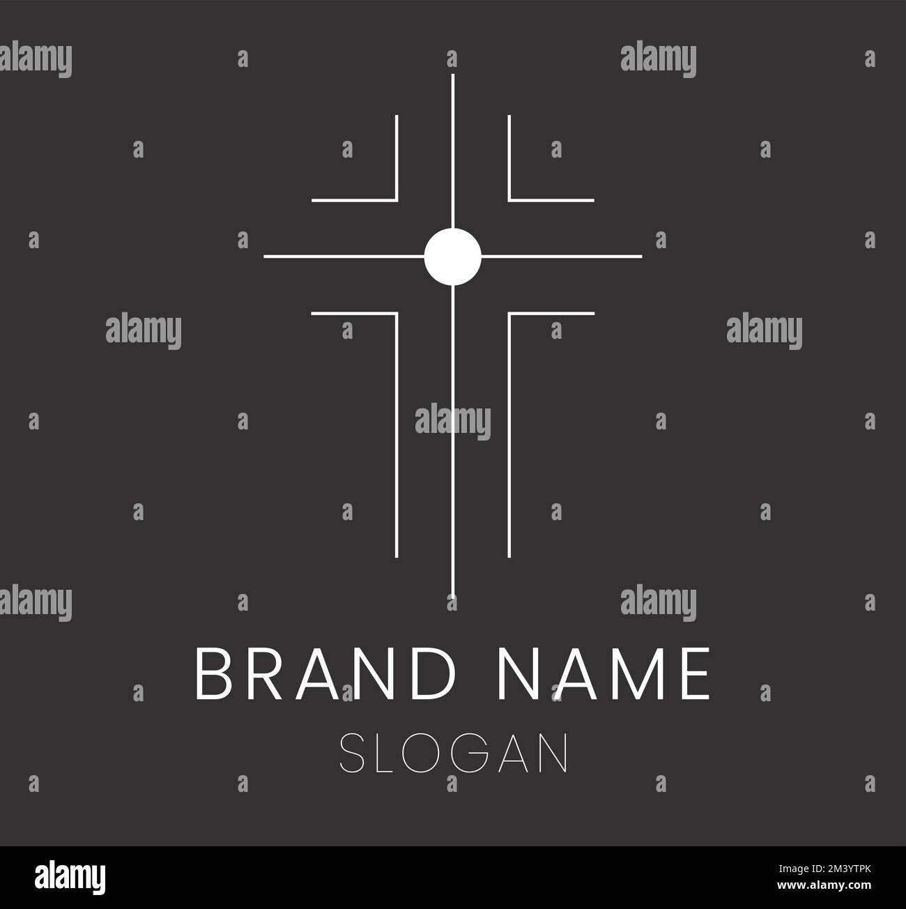 A vector design of a minimalistic cross logo with space for the brand ...