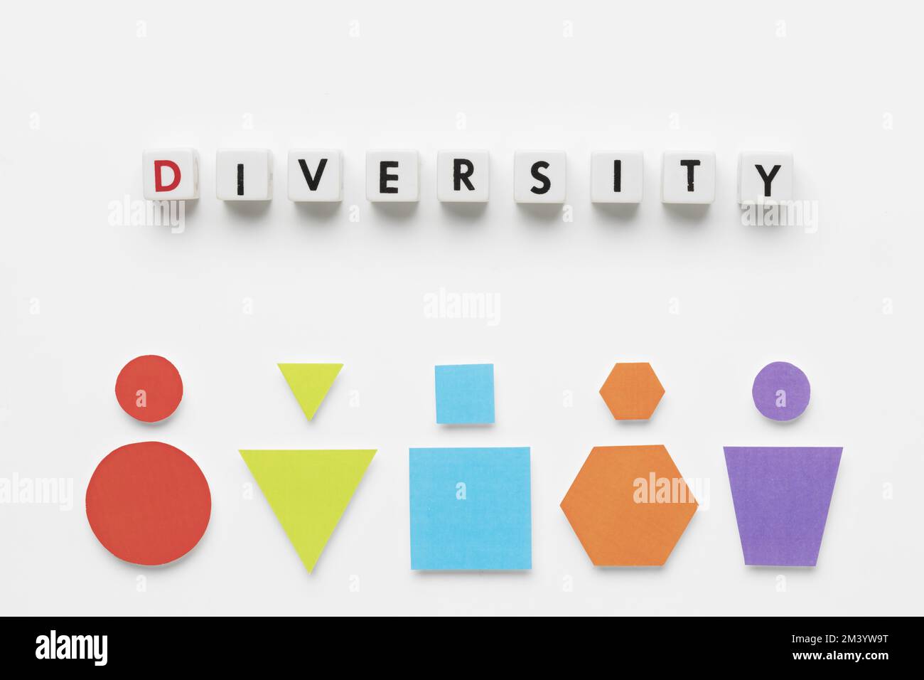 Flat lay colorful geometrical shapes arrangement Stock Photo - Alamy