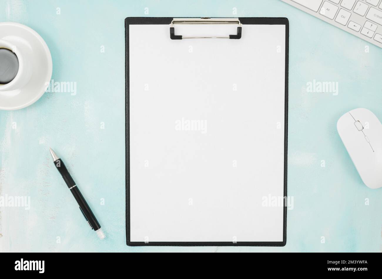 Flat lay paper mockup workspace Stock Photo - Alamy