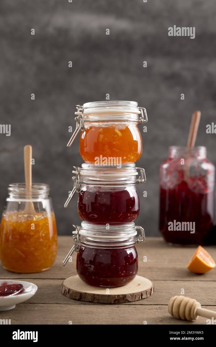Fresh juicy pile homemade jam Stock Photo - Alamy