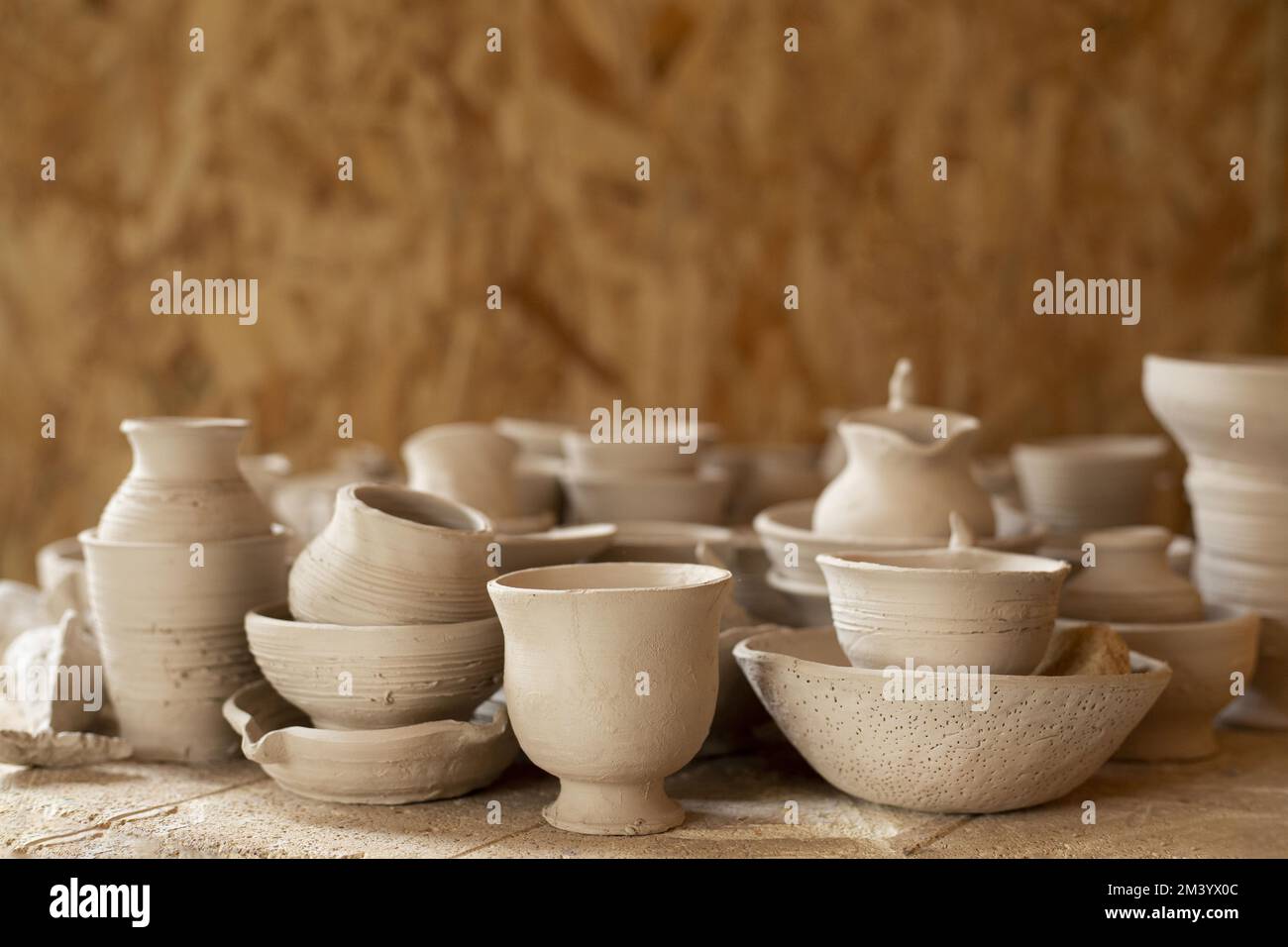 Front view various ceramic vases pottery concept Stock Photo - Alamy