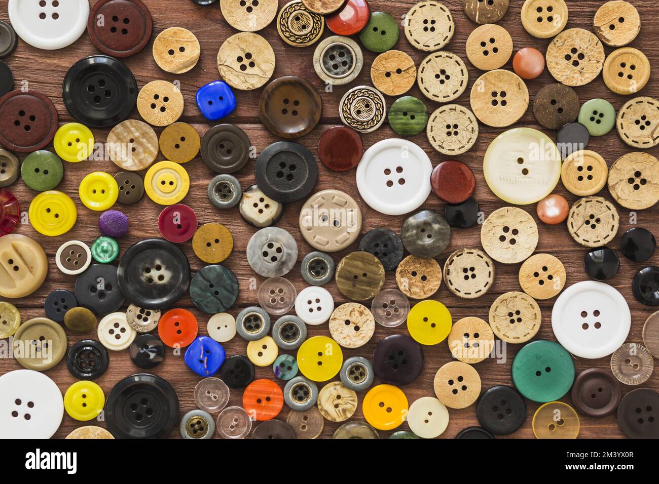 Full frame view many colorful buttons Stock Photo - Alamy