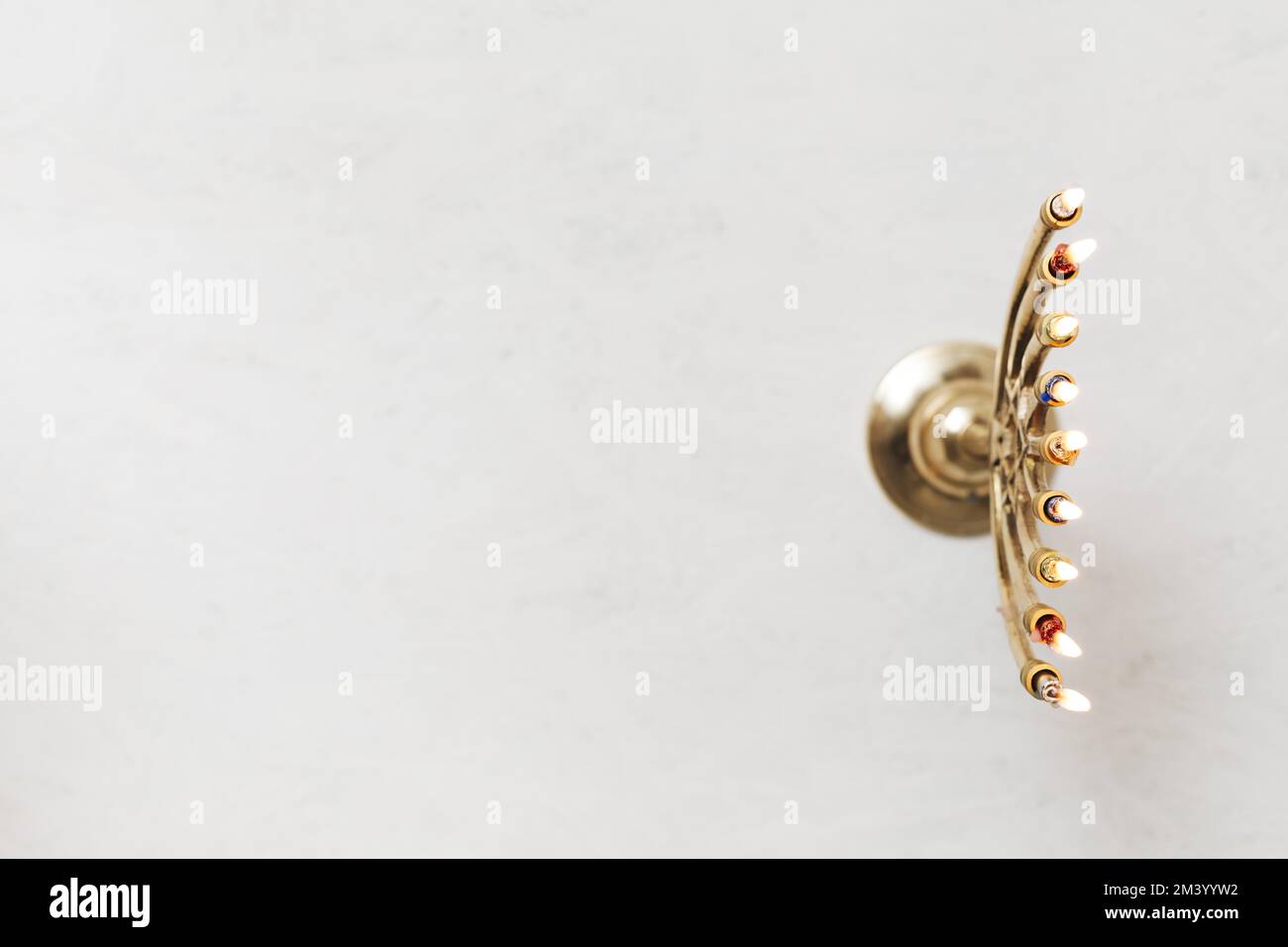 Jewish candleholder menorah with copy space Stock Photo - Alamy