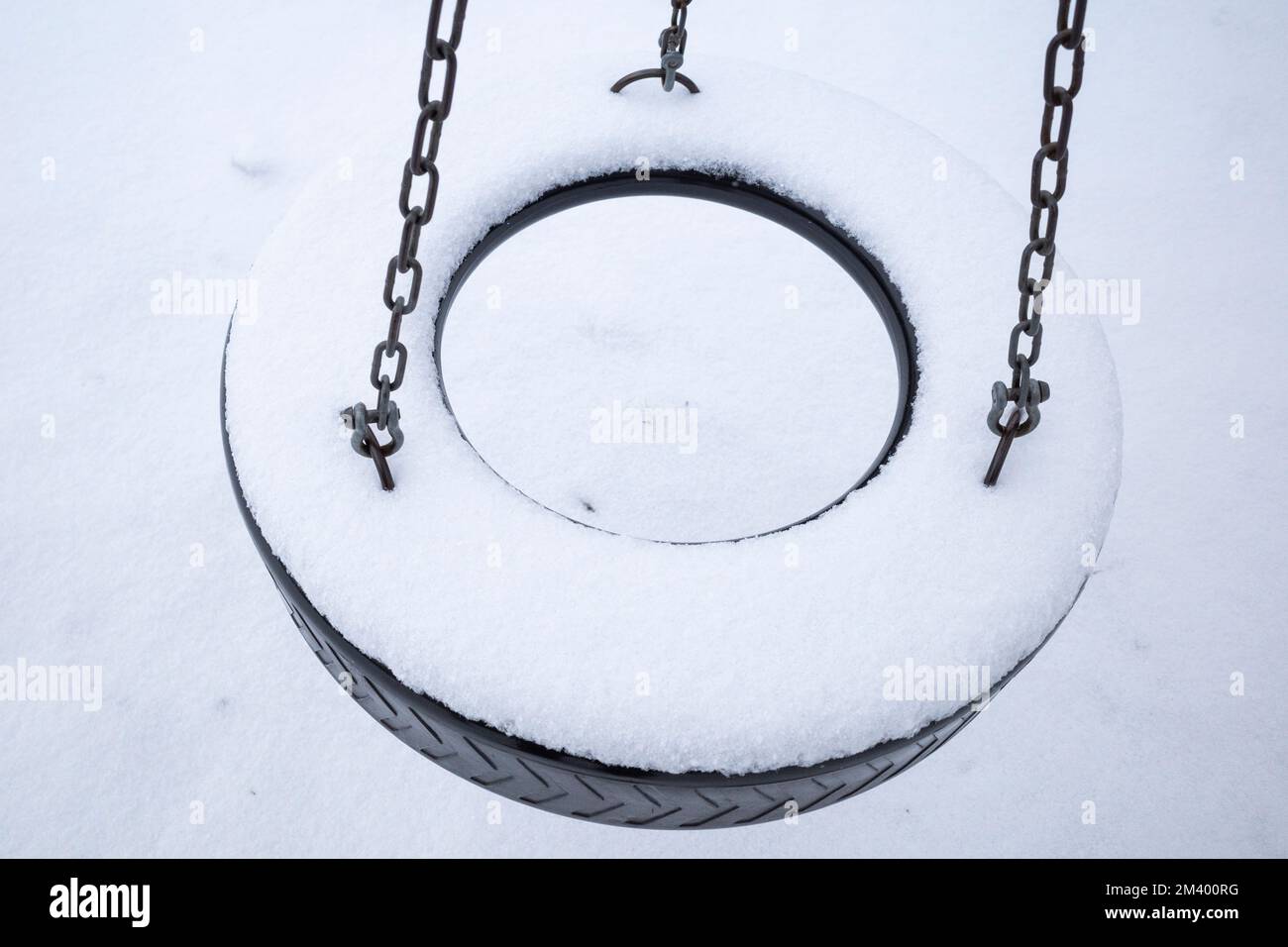 Chicago, USA. 16 December 2022. A snow covered children's playground in ...
