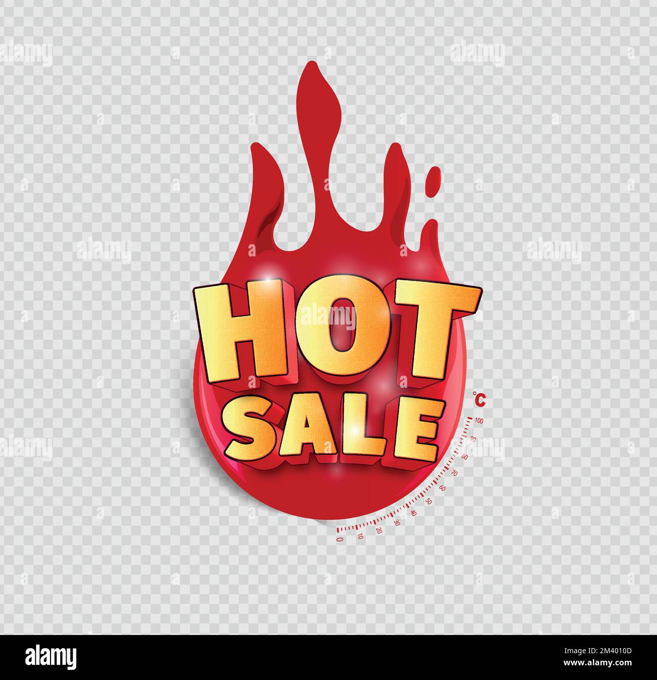 A vector illustration of range hot sale text on red fire background ...
