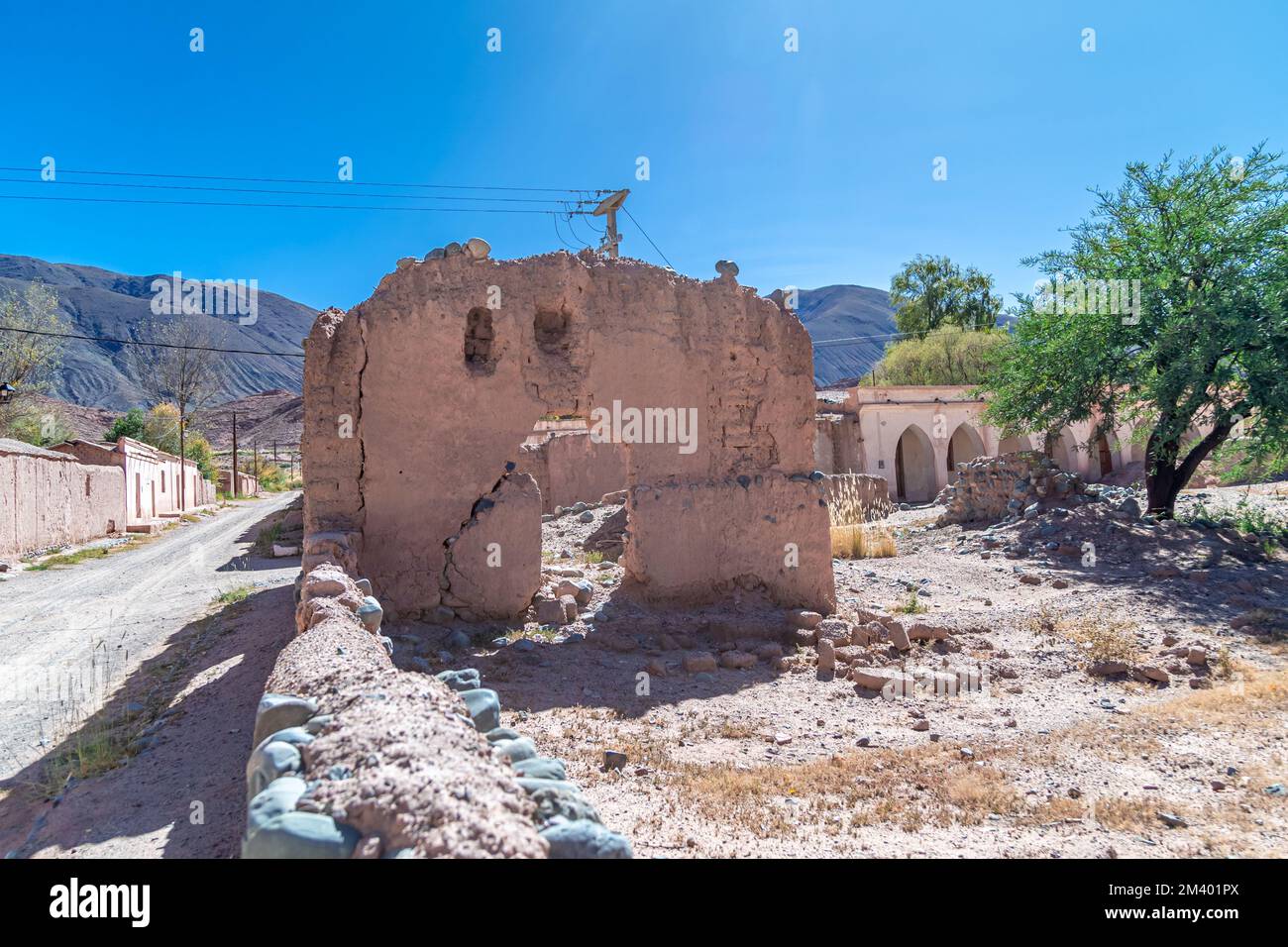 street of the Argentinian village of La Poma in the Andes Stock Photo ...