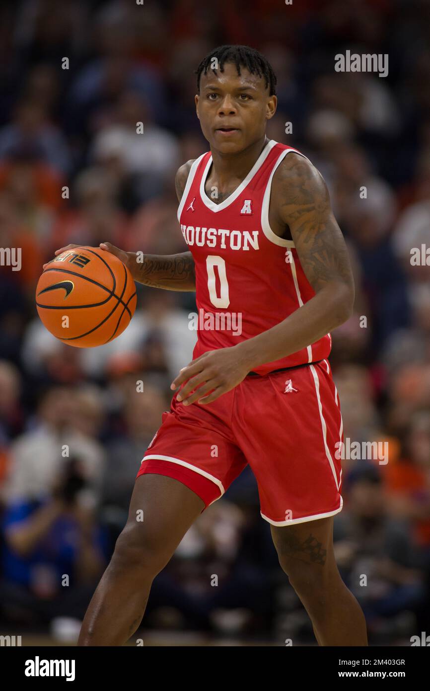December 17, 2022: Houston Cougars guard Marcus Sasser (0) brings the ...