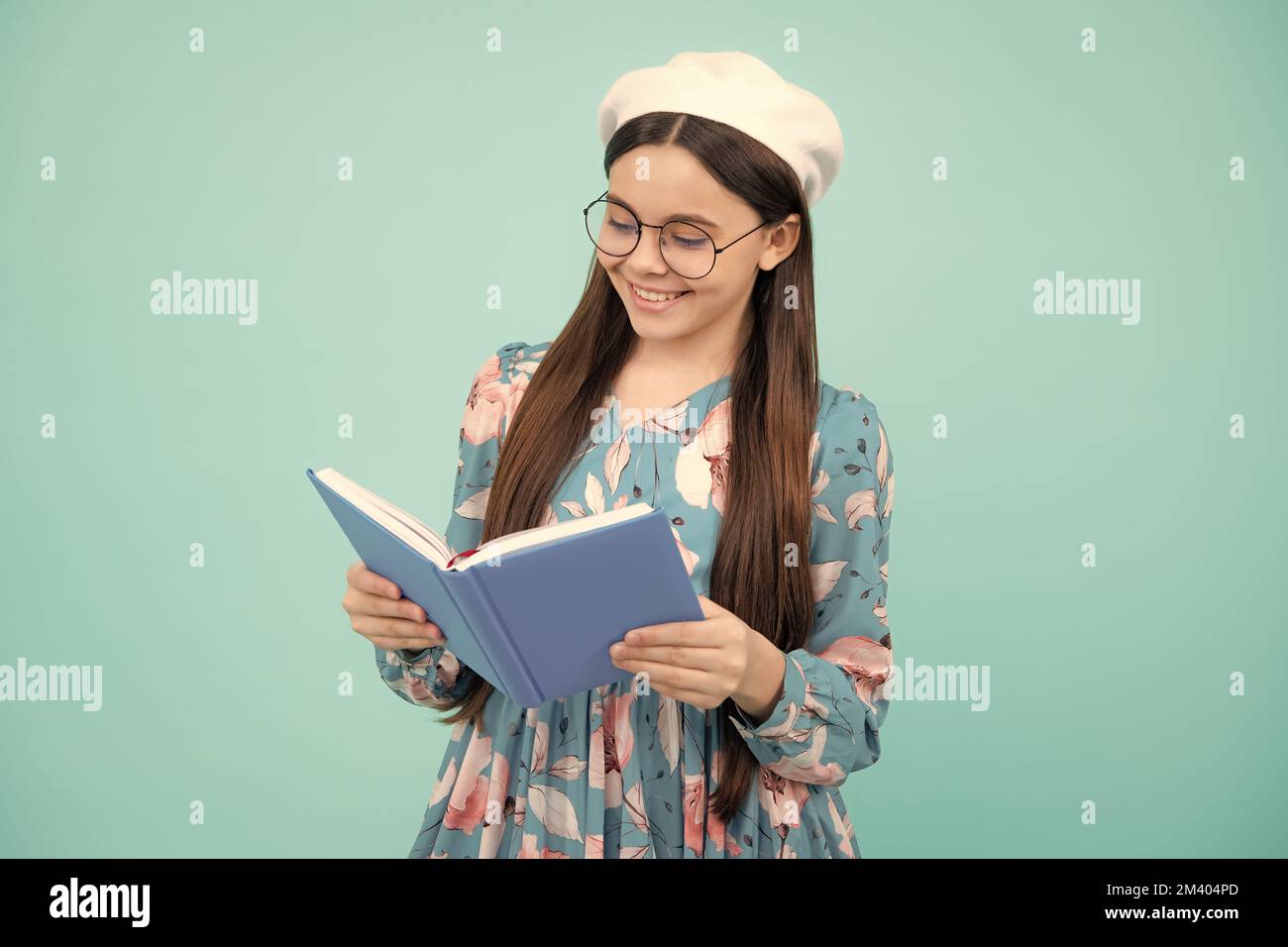 Teenager school girl study with books. Learning knowledge and kids ...
