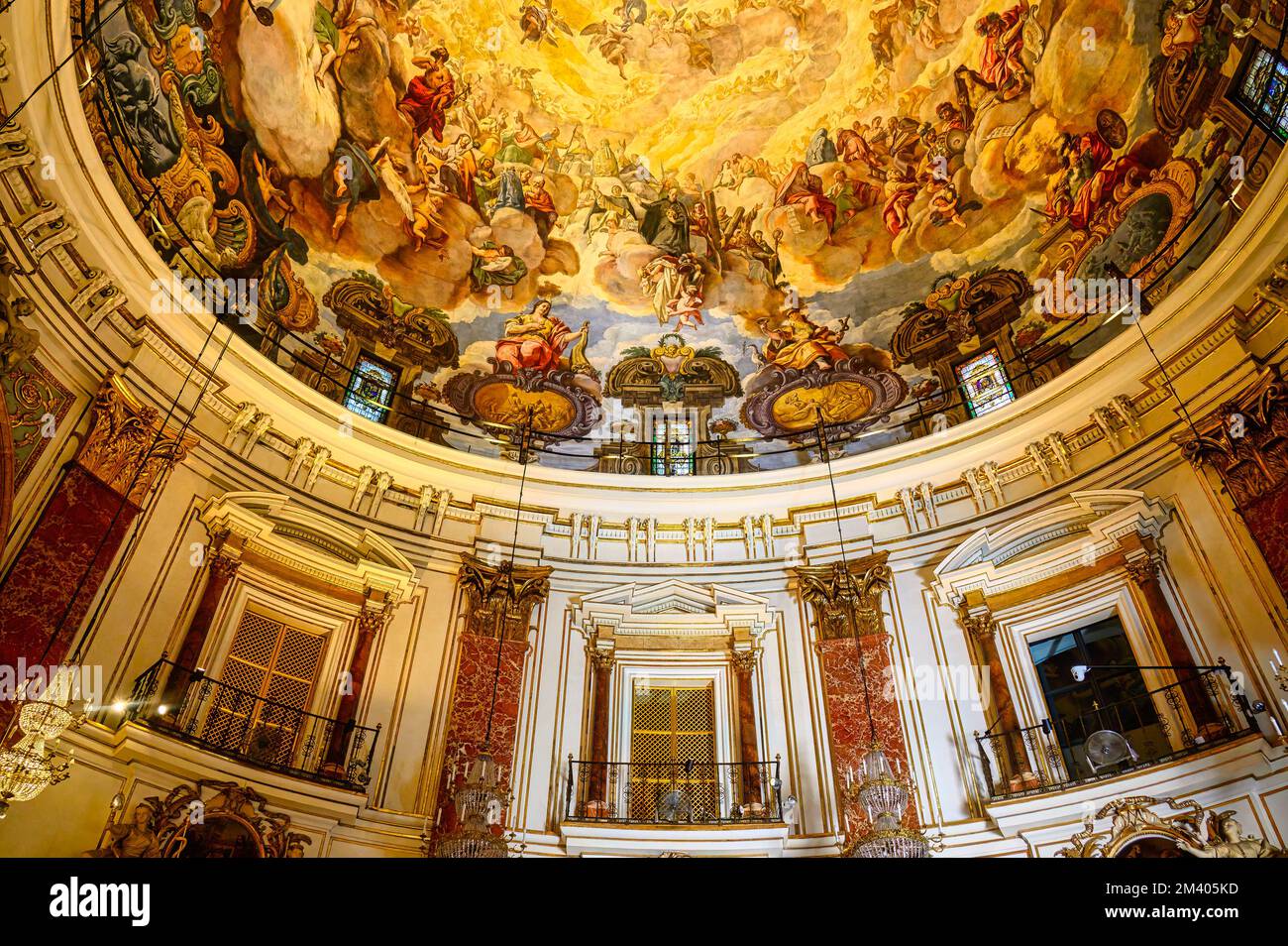 Basilica Of Our Lady Of The Forsaken. Fresco painting in the ceiling ...