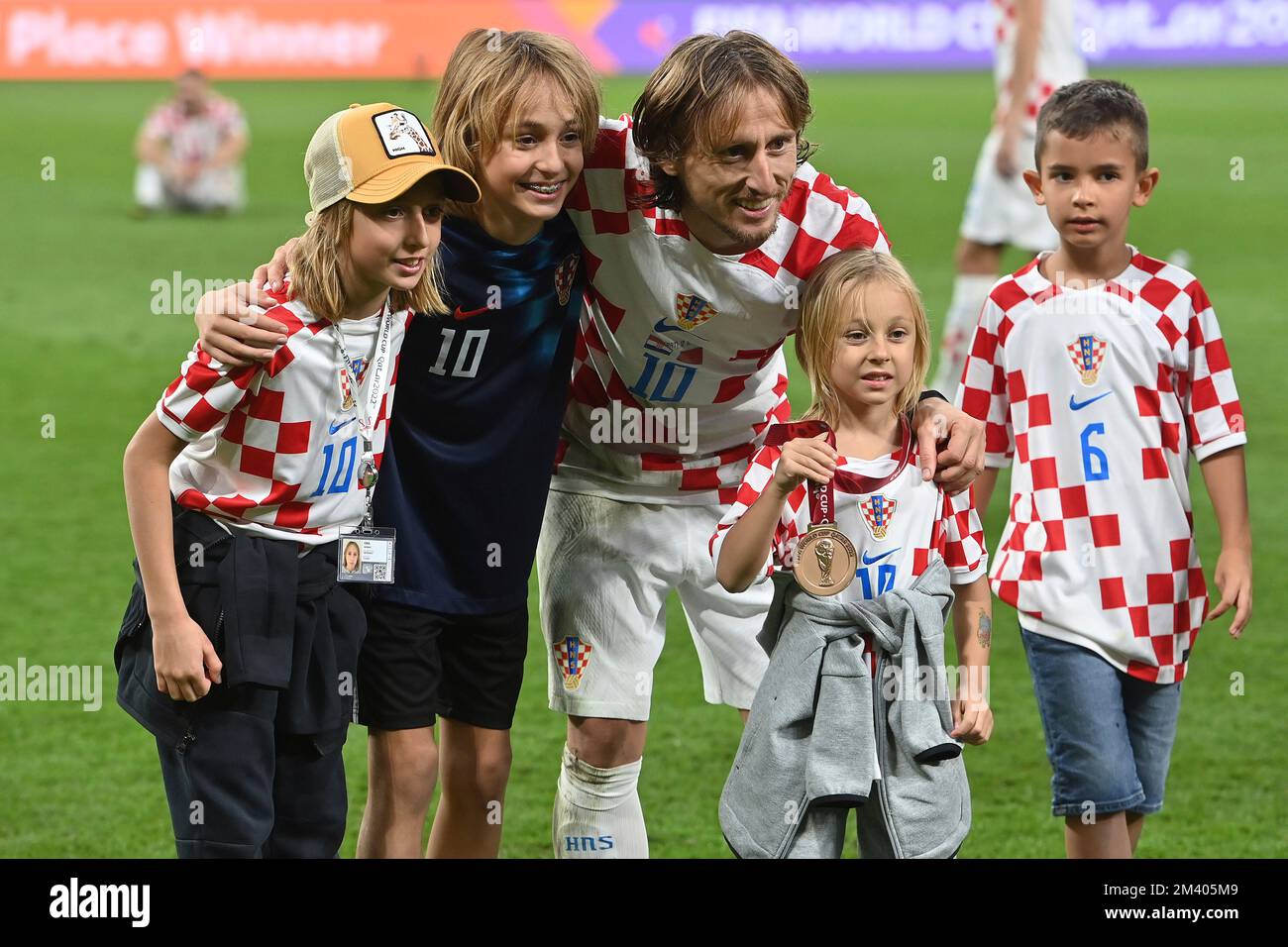 Luka MODRIC (CRO) with his children. Third place match, match for 3rd ...