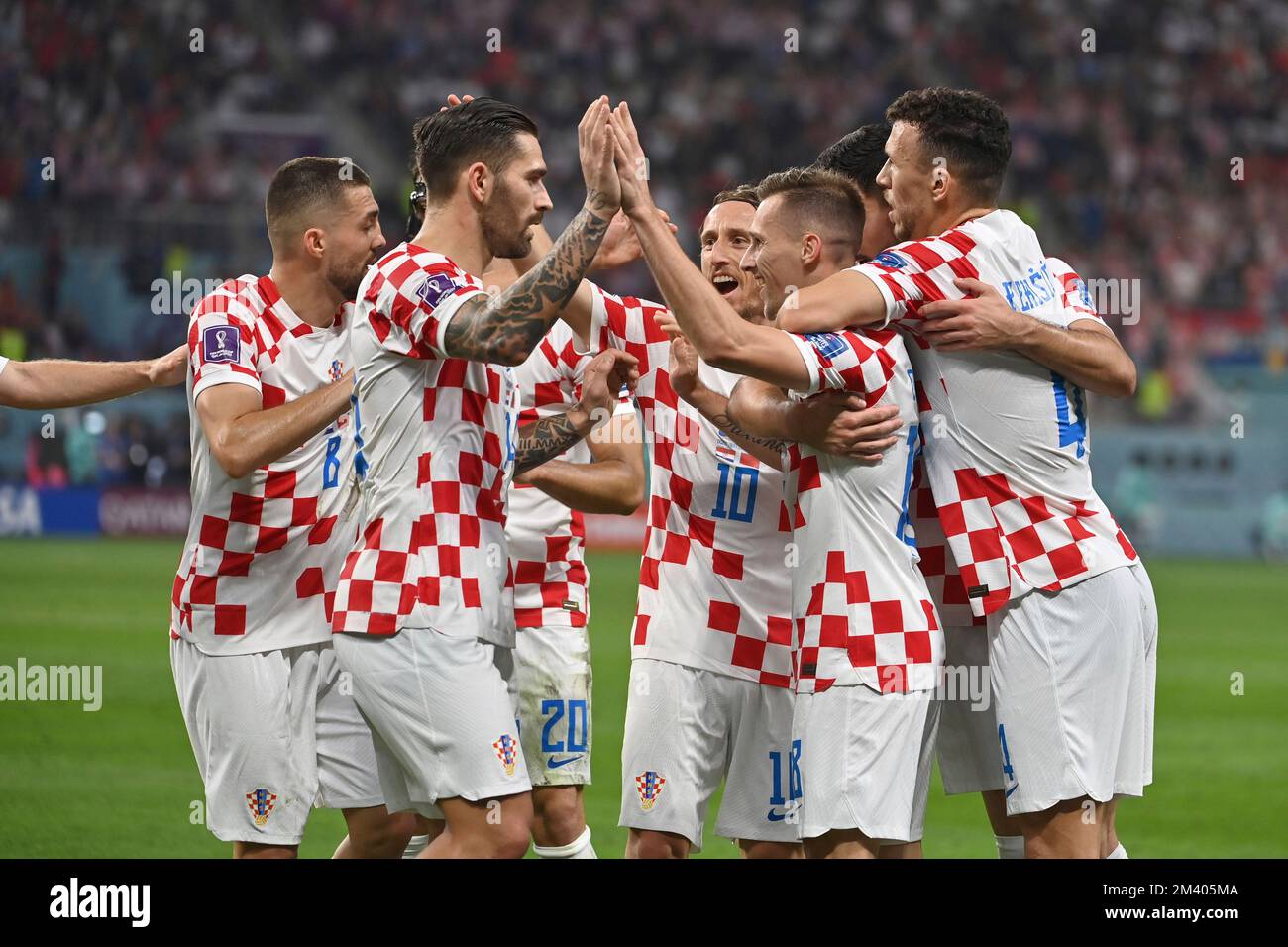 Collective goal celebration for ORSIC Mislav (2nd from right, CRO ...
