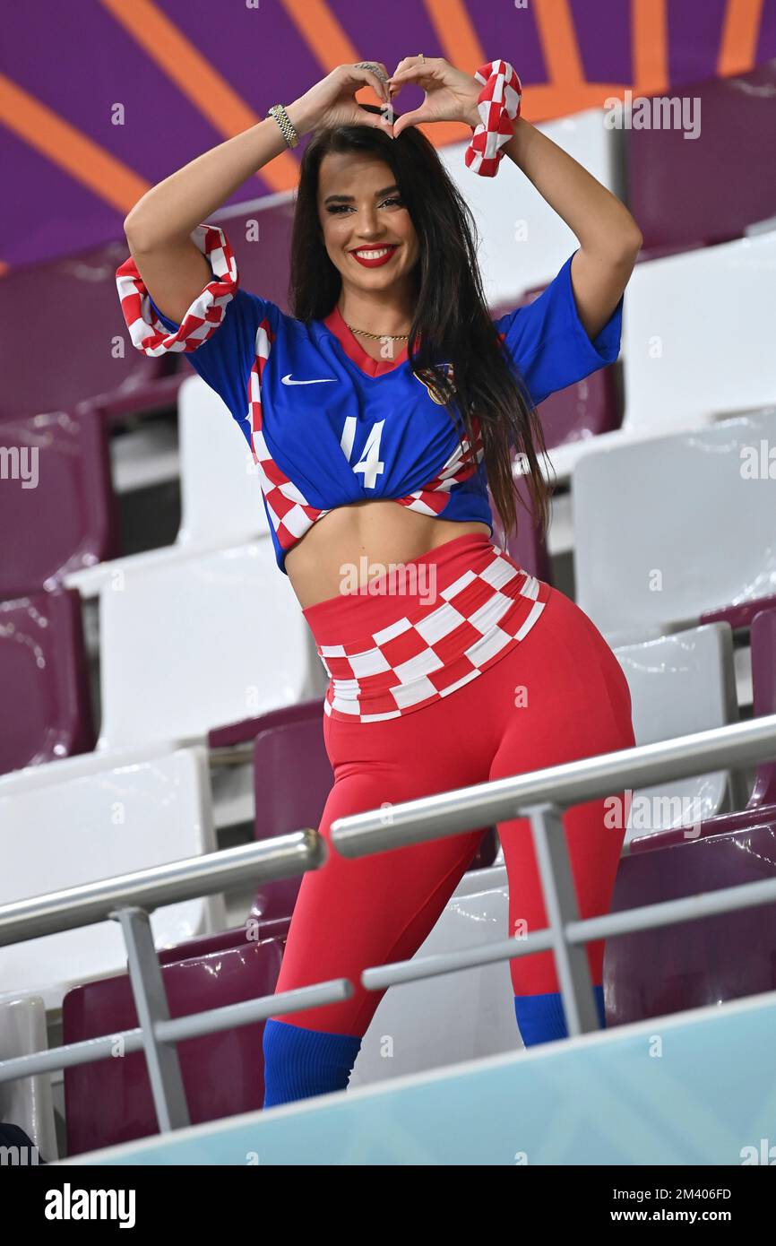 Ex Miss Croatia Ivana KNOELL poses in the grandstand. Third place match ...