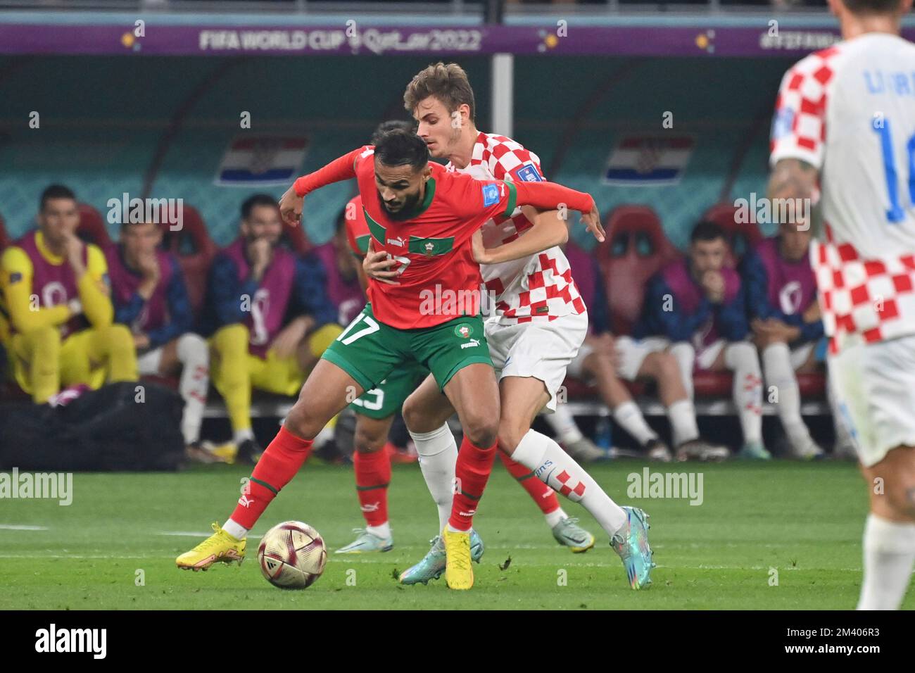 STANISIC Josip (CRO), action, duels versus BOUFAL Seoane (MAR). Third ...