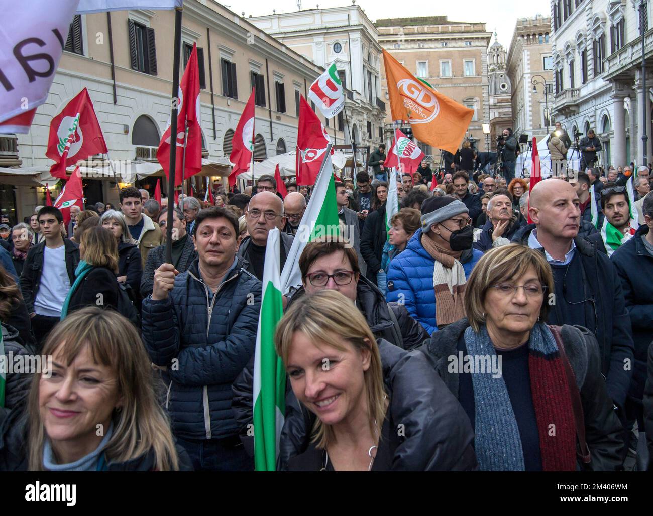 Rome, Italy, Italy. 17th Dec, 2022. Demonstration of the Pd (Democratic ...