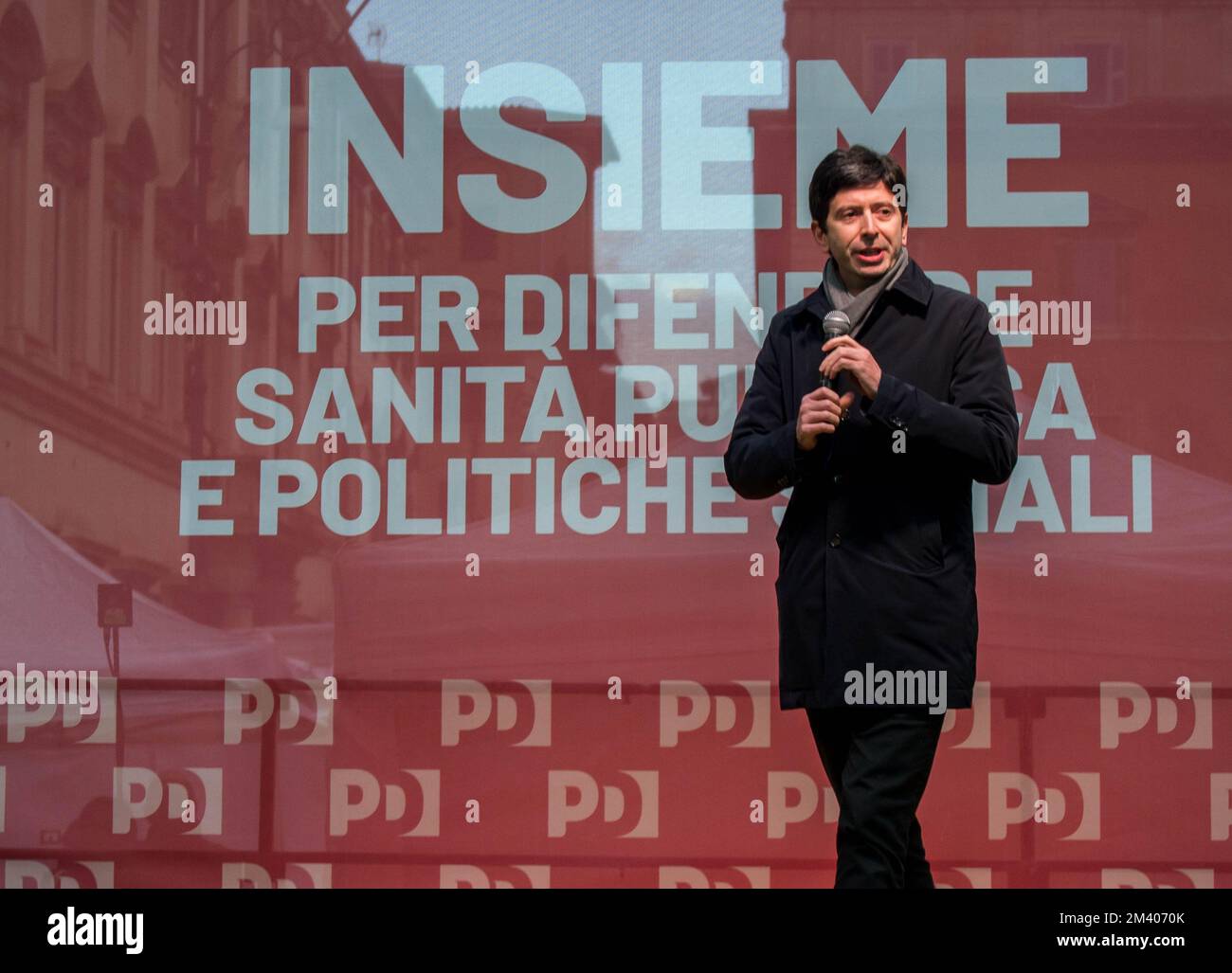Rome, Italy, Italy. 17th Dec, 2022. Demonstration of the Pd (Democratic ...