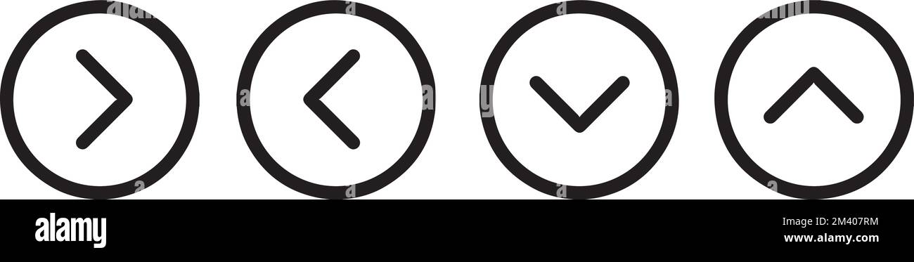 Set arrow symbol icon direction, position, indication sign Stencil ...