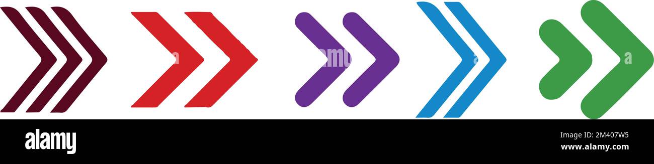 Set arrow symbol icon direction, position, indication sign Stencil ...