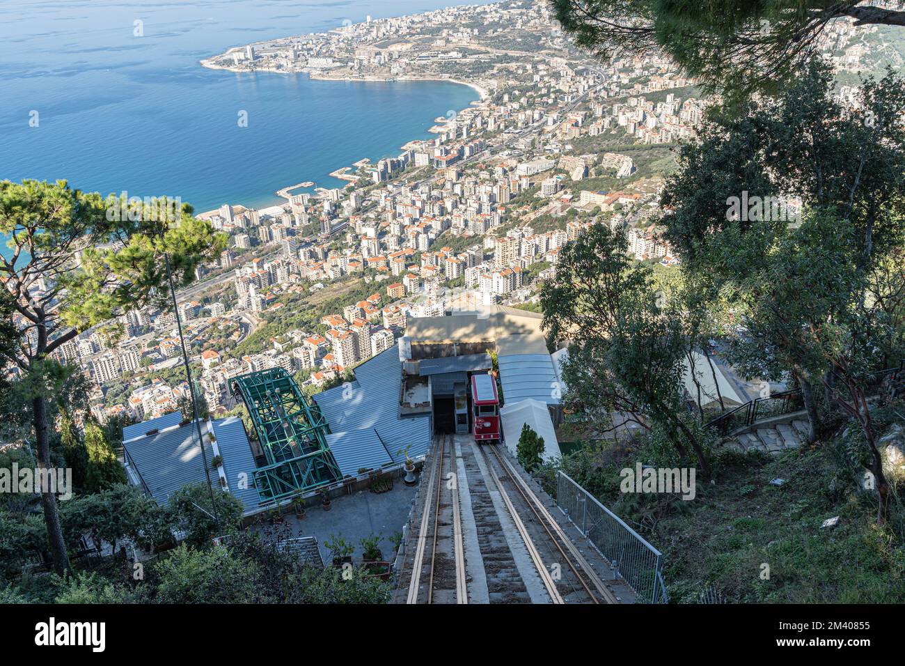 View of Jounieh Bay and Mediterranean sea from Harissa, Beirut, Lebanon ...