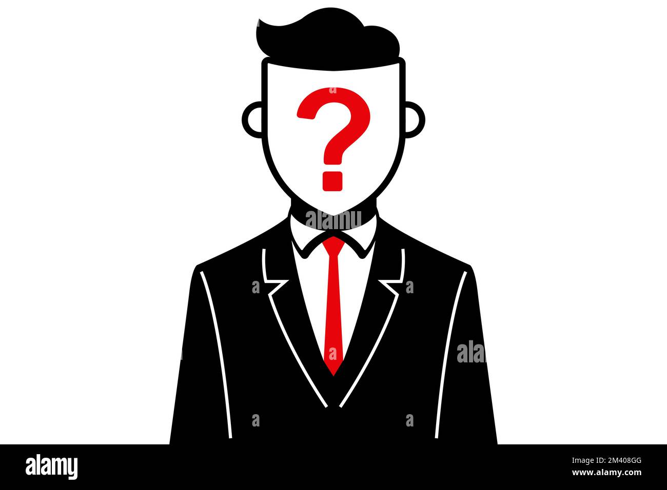 Faceless man illustration question mark hi-res stock photography and images - Alamy