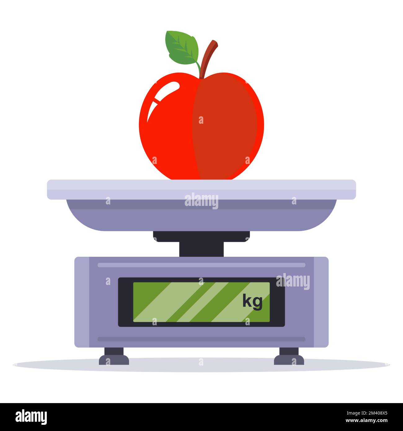 iron grocery scales for weighing goods. flat vector illustration Stock ...