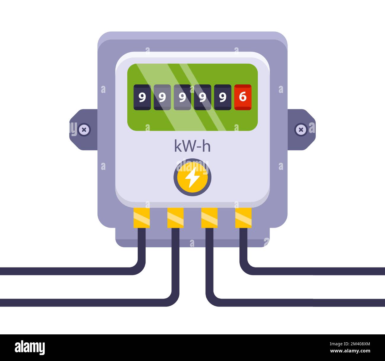 Home electricity meter counts energy. flat vector illustration Stock ...