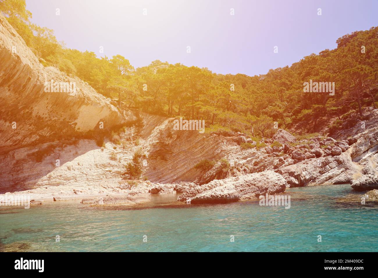 Travel in Turkey Aegean sea and rocks island landscape nature ...