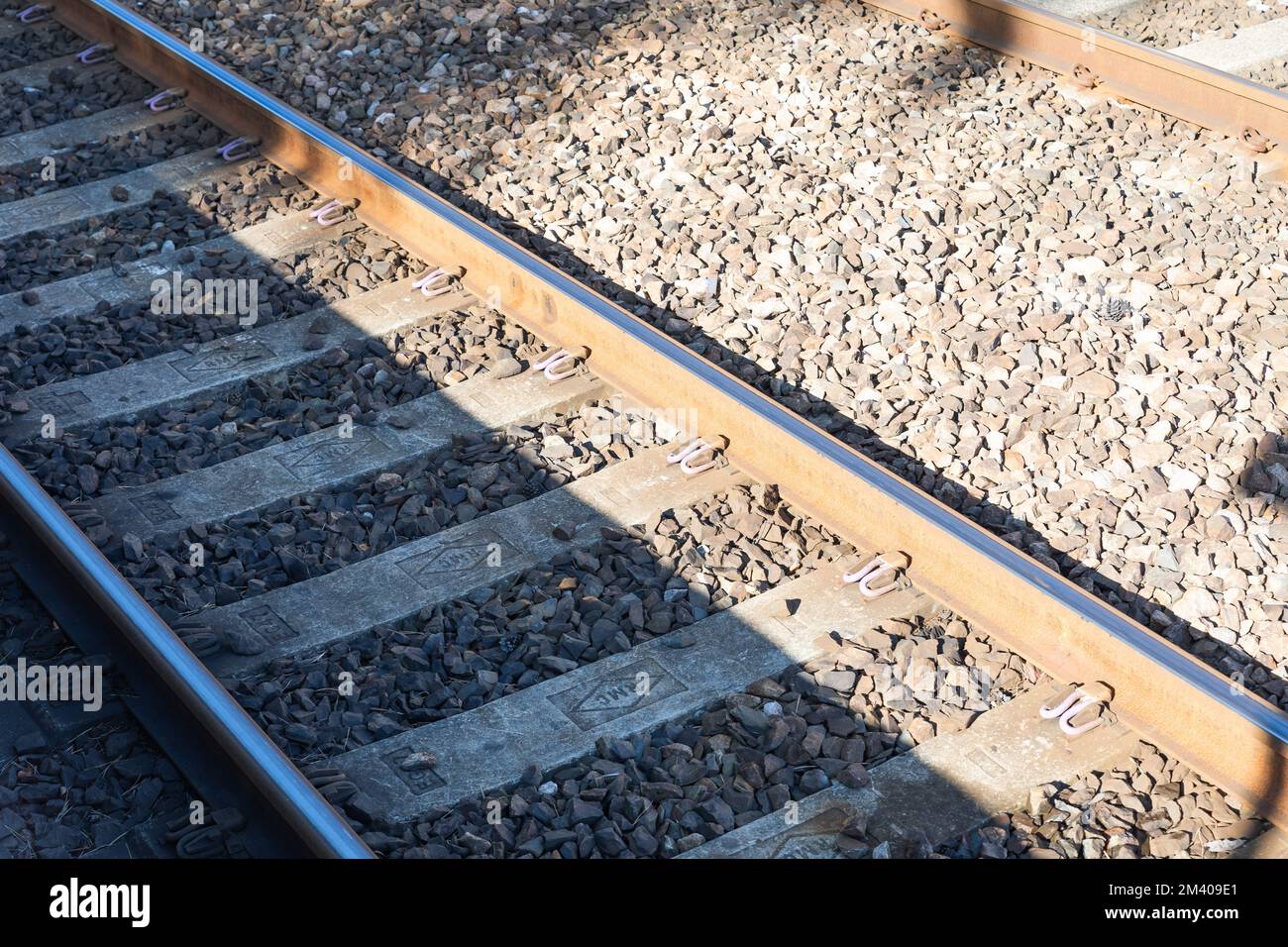 Railway Tracks at a Train Station in Saltash, Cornwall Stock Photo - Alamy