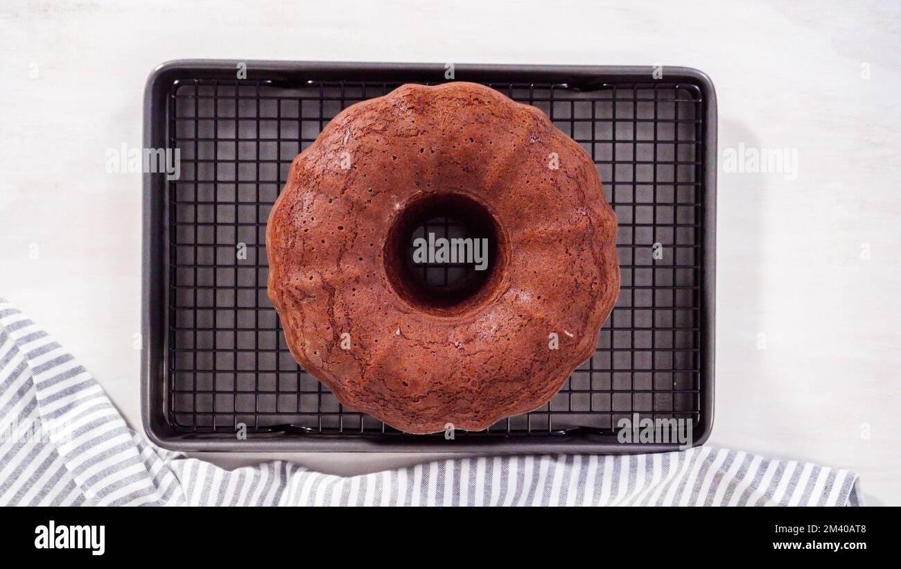 Chocolate bundt cake Stock Photo - Alamy