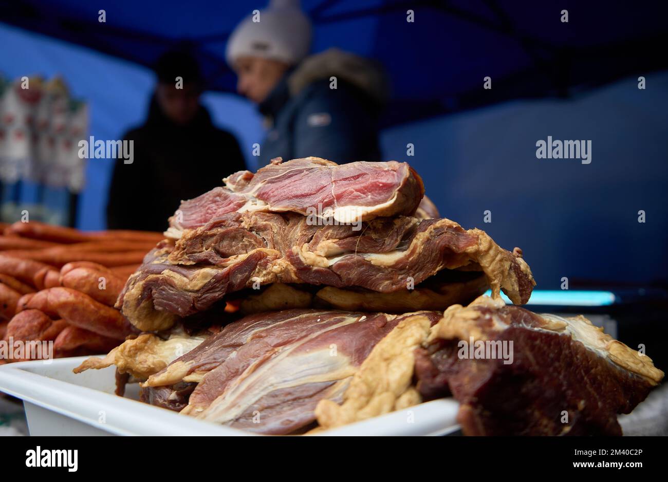 Bucharest, Romania - December 16, 2022: Food market "Romanian Christmas ...