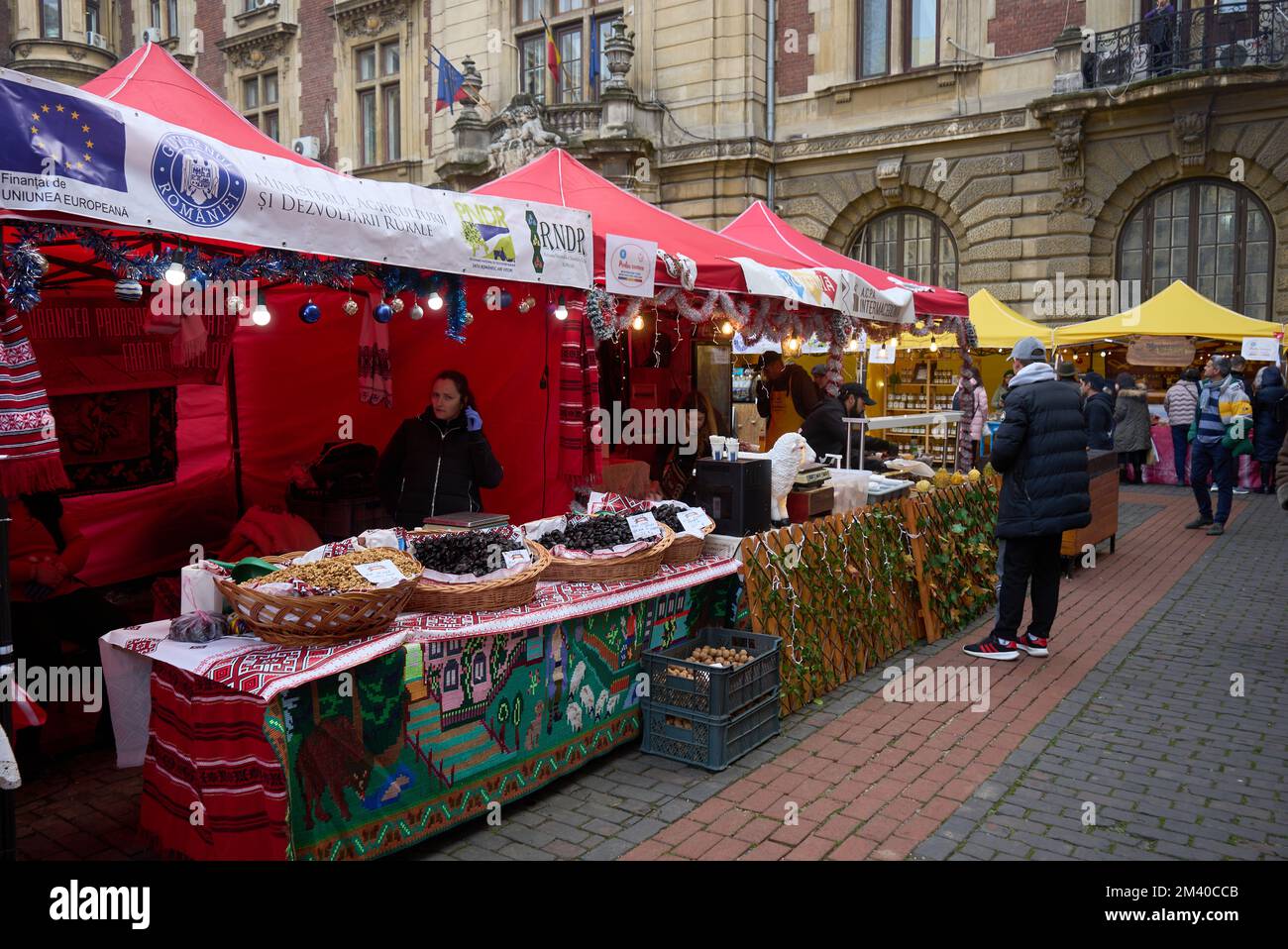 Bucharest, Romania - December 16, 2022: Food market "Romanian Christmas ...