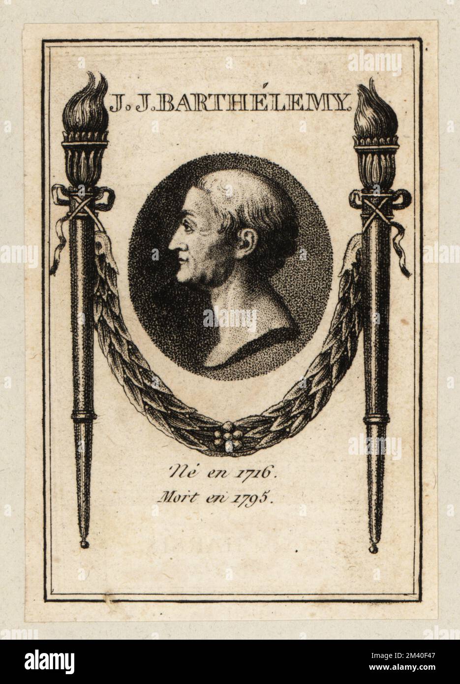 Portrait of Jean-Jacques Barthélemy, French scholar, linguist, 1716 ...