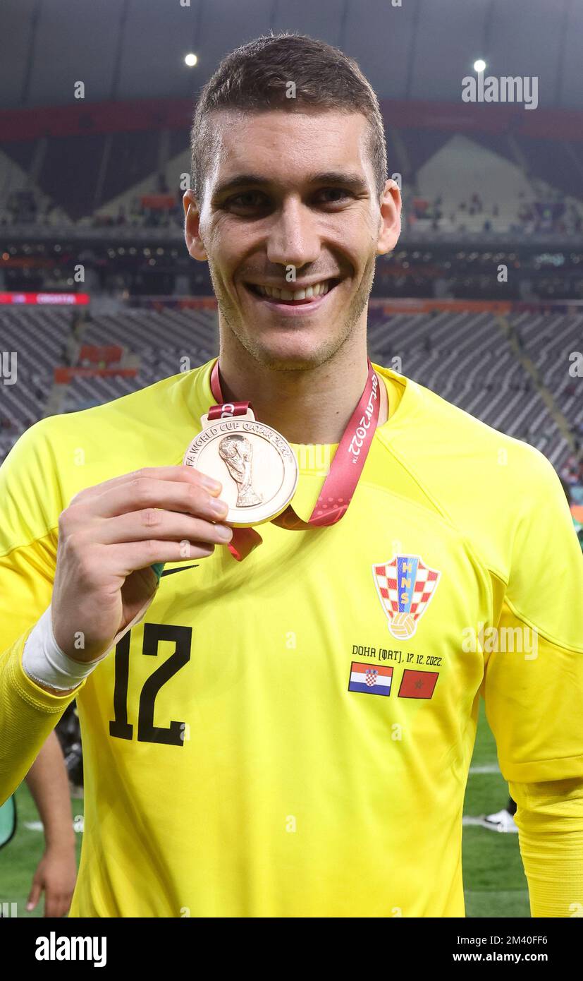Croatia goalkeeper Ivo Grbic celebrates following the FIFA World Cup ...