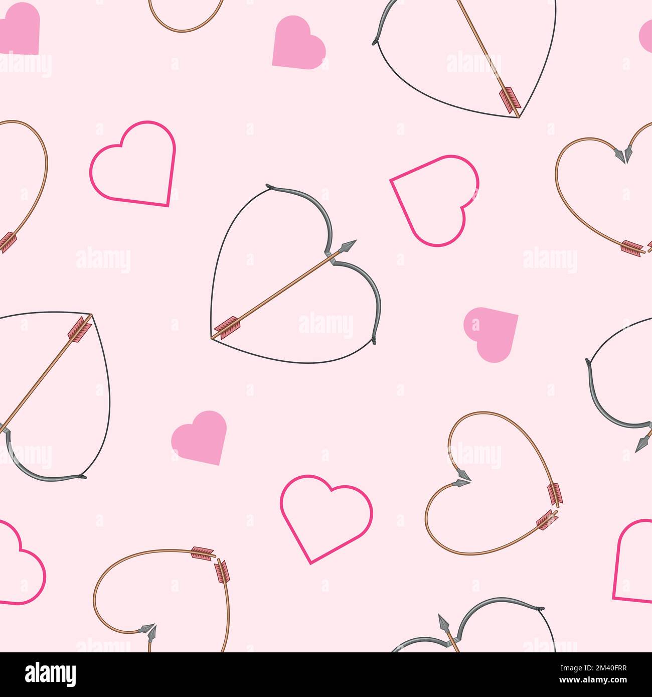 Valentine bow and arrow pattern vector design, bow and arrow pattern ...