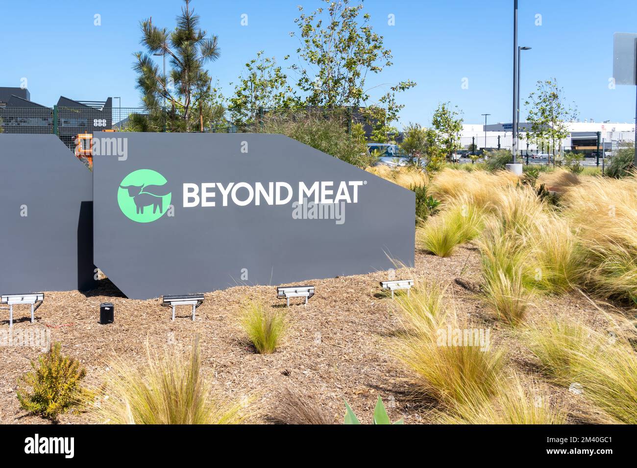 Beyond Meat sign at its headquarters in El Segundo, California, USA ...