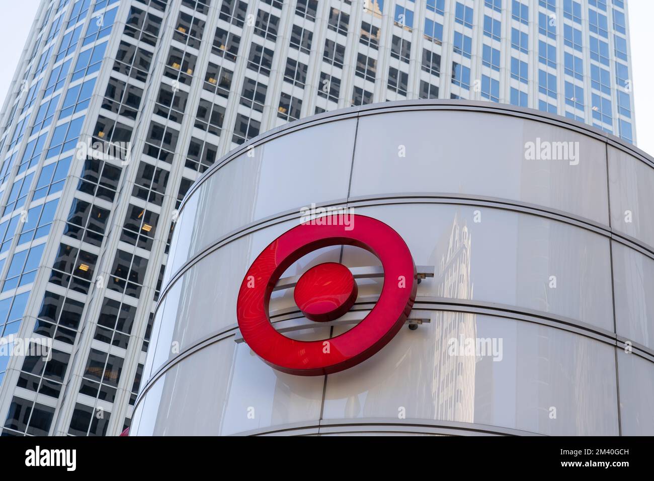 Close up of Target store logo on the building in Los Angeles, USA Stock ...