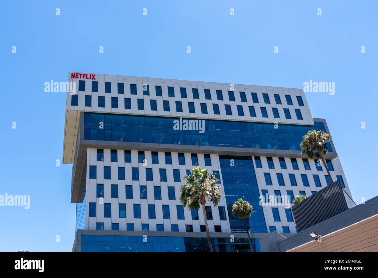 Netflix sign on its Los Angeles Headquarters building Stock Photo - Alamy