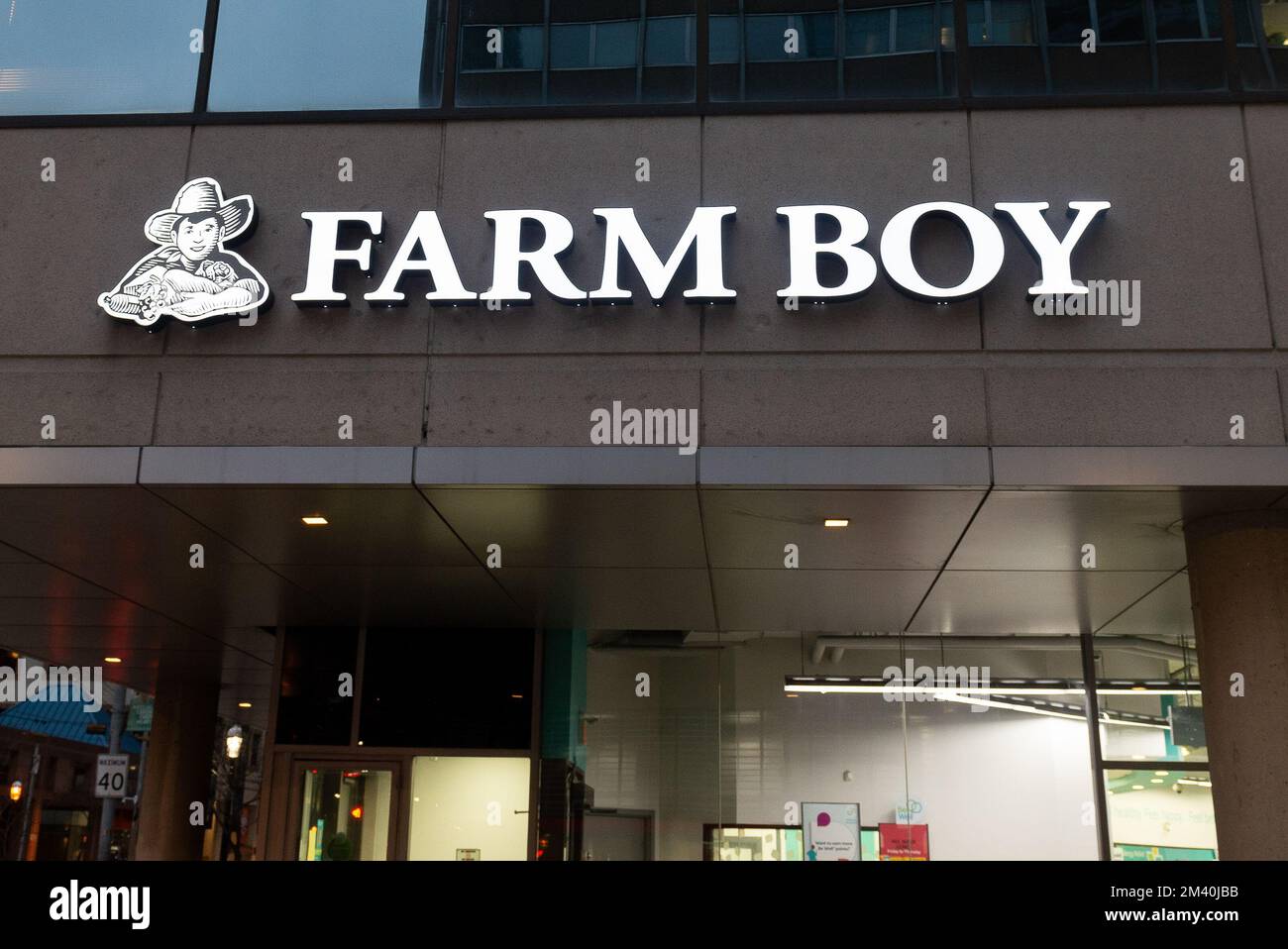 Toronto, Canada – December 10, 2022: View at Farm Boy retail store logo ...