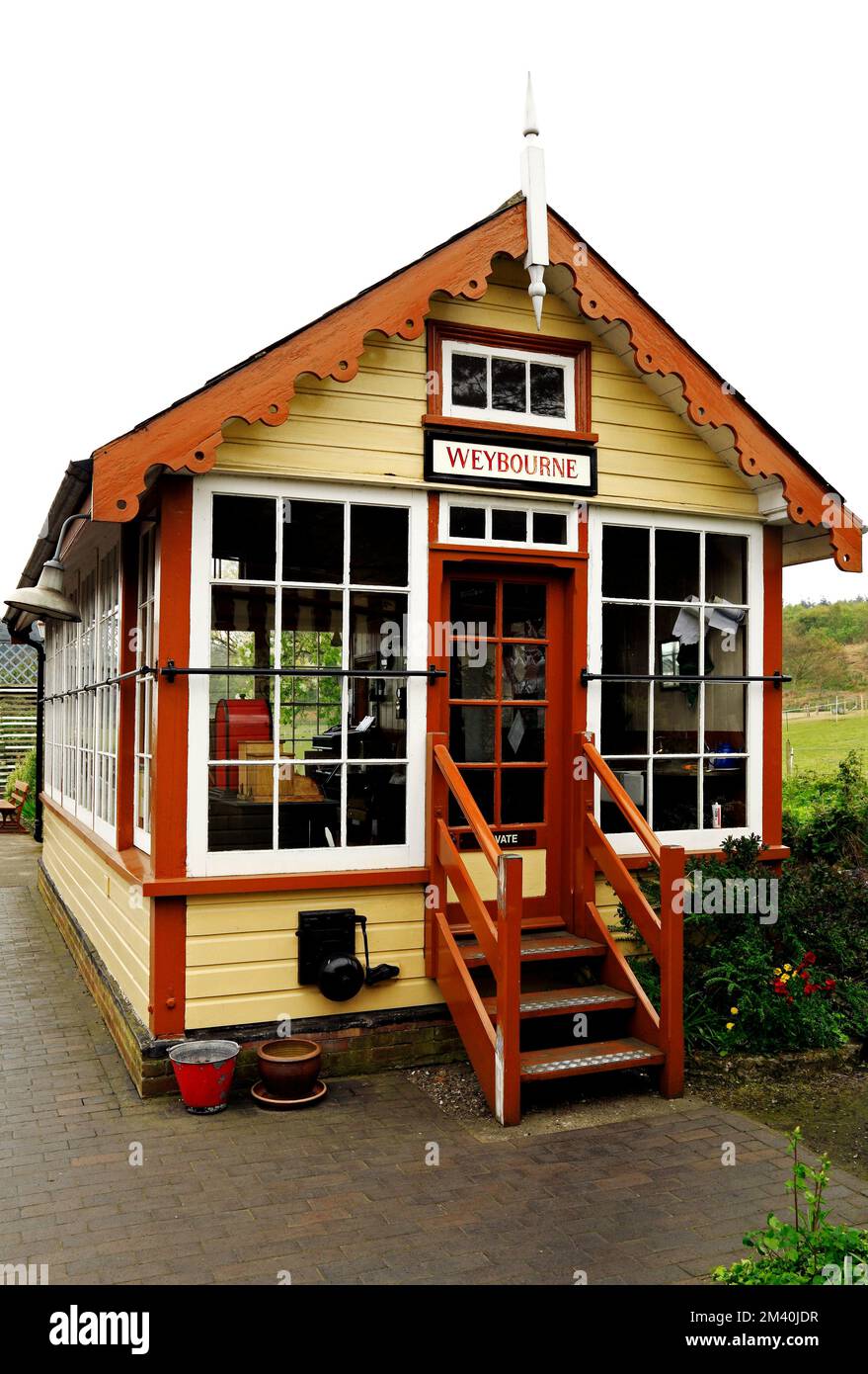 Weybourne Railway Station, preserved signal box, Poppy Line, Norfolk ...