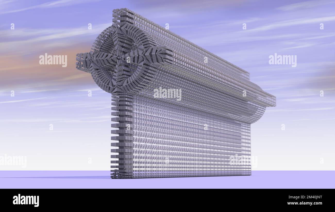 A 3D Illustration of an architectural structure based on a Christian ...