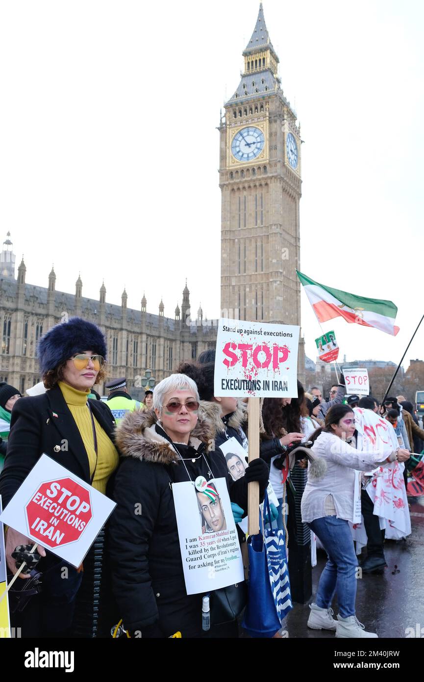 London, UK. 17th December, 2022. Protesters assembled in Westminster to ...